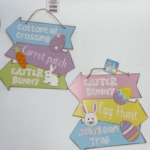 Holiday | 2 Piece Wooden Easter Bunny Egg Hunt Wall Decor | Poshmark